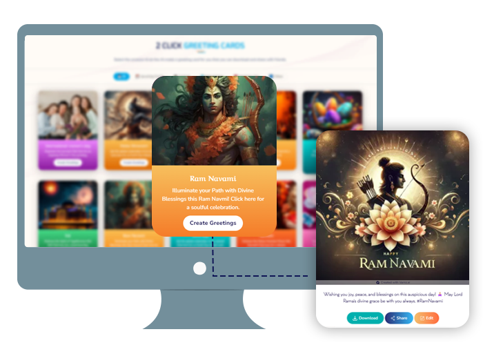 Free AI Generated Ram Navami Greeting Cards and Messages